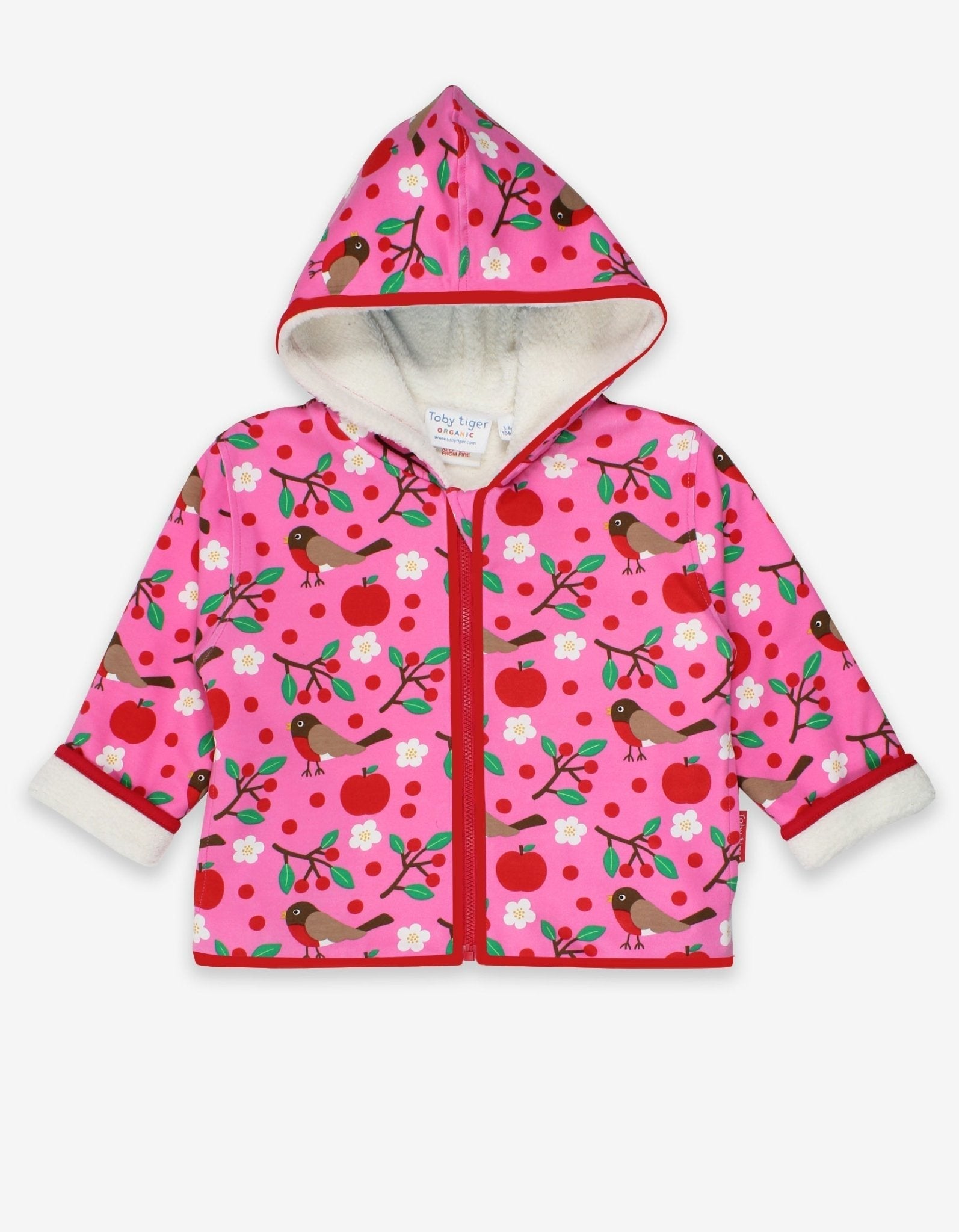 Organic Robin Print Fleece Hoodie – Moo Like a Monkey